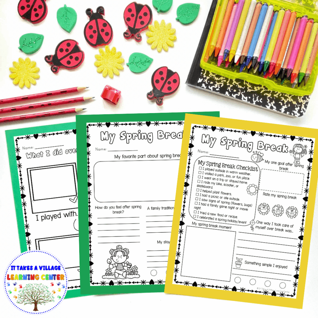 What I Did Over Spring Break Writing Activity (Because We All Remember ...